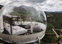 China 5m Diameter PVC Hotel Inflatable Clear Bubble Tent  With Silent Blower for sale