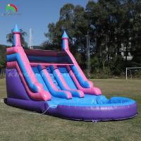 China Commercial 100% PVC Double Lane Inflatable Water Slide Outdoor Wet Dry Big Water Slides With Splash Pool for sale