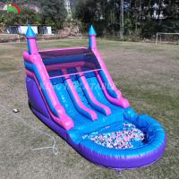 China Commercial 100% PVC Double Lane Inflatable Water Slide Outdoor Wet Dry Big Water Slides With Splash Pool for sale
