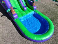 China Commercial PVC Inflatable Water Slide Outdoor Backyard Kids Waterslide With Bigger Water Splash Pool & 1100W Blower for sale