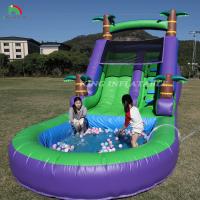 China Commercial PVC Inflatable Water Slide Outdoor Backyard Kids Waterslide With Bigger Water Splash Pool & 1100W Blower for sale