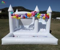 China 13x13x10ft Commercial White Bounce House Large Jumper Bouncy Inflatable Castle For Kids Adults With Slide & Ball Pit for sale
