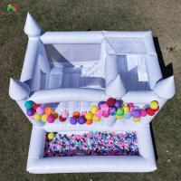 China 13x13x10ft Commercial White Bounce House Large Jumper Bouncy Inflatable Castle For Kids Adults With Slide & Ball Pit for sale