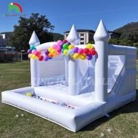 China 13x13x10ft Commercial White Bounce House Large Jumper Bouncy Inflatable Castle For Kids Adults With Slide & Ball Pit for sale