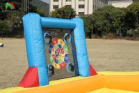 China Inflatable Bouncer Combo Bounce House Double Lane Inflatable Water Slide With Water Pool Trampoline Shooting Net Basket Climbing for sale
