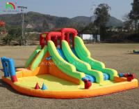 China Inflatable Bouncer Combo Bounce House Double Lane Inflatable Water Slide With Water Pool Trampoline Shooting Net Basket Climbing for sale