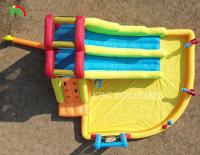 China Inflatable Bouncer Combo Bounce House Double Lane Inflatable Water Slide With Water Pool Trampoline Shooting Net Basket Climbing for sale