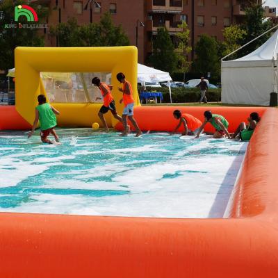 China Factory Customized PVC Inflatable Football Playground Inflatable Soccer Field For Outdoor Sport Game for sale