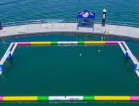 China Inflatable Water Sport Game Inflatable Water Polo Soccer Field Arena Court Aqua Inflatable Soccer Court for sale