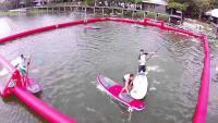 China Customized Outdoor Interactive Inflatable Soccer Court Giant Water Inflatable Soccer Game Course Field Arena Court for sale