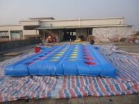 China Outside Yellow Challenge Inflatable Meltdown Sport Game With Rotative Machine for sale