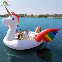 China 6 Person Inflatable Unicorn Water Mount Sea Lake Pool Float Water Toy Giant Unicorn Inflatable Floating Bed for Water Party for sale