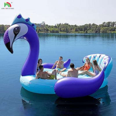 China 6 Person Inflatable Peacock Water Mount Sea Lake Pool Float Water Toy Giant Unicorn Flamingo Inflatable Floating Bed For Water Party for sale