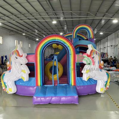 China Inflatable Bouncer Combo Obstacle Course Bounce Castle House With Slides Ball Pit Climbing Obstacle Blower for sale