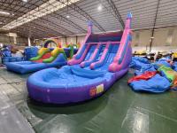 China Popular Commercial Double Lane Inflatable Water Slides With Pool Water Slides Inflatable For Kids And Adults for sale