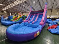 China Popular Commercial Double Lane Inflatable Water Slides With Pool Water Slides Inflatable For Kids And Adults for sale