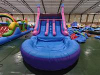 China Popular Commercial Double Lane Inflatable Water Slides With Pool Water Slides Inflatable For Kids And Adults for sale
