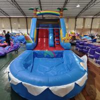 China Commercial Grade PVC Inflatable Water Slide Combo With Pool for sale