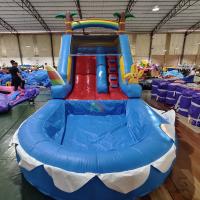 China Commercial Grade PVC Inflatable Water Slide Combo With Pool for sale
