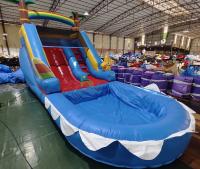 China Commercial Grade PVC Inflatable Water Slide Combo With Pool for sale