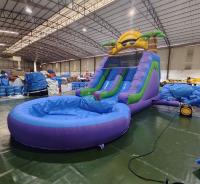 China Commercial Waterslide  Grade Full PVC Double Lane Inflatable Water Slide With Airtight Splash Water Pool for sale