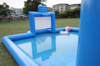 China PVC Inflatable Sport Game Blue Inflatable Water Volleyball Net Field Soccer Field Arena Court Inflatable Soccer Court Field for sale