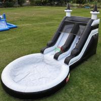 China Water Slide Inflatable White And Black Waterslide Kids Slide With Bigger Water Splash Pool for sale