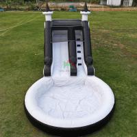China Water Slide Inflatable White And Black Waterslide Kids Slide With Bigger Water Splash Pool for sale