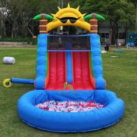 China Double Lane PVC Inflatable Water Slide Combo With Pool Obstacle Climb Inflatable Pool Slides for sale