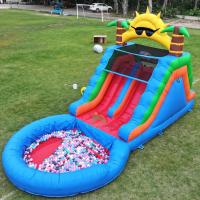 China Double Lane PVC Inflatable Water Slide Combo With Pool Obstacle Climb Inflatable Pool Slides for sale
