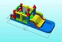 China Outdoor Backyard Lawn Party Game Wet Dry Inflatable Bounce House Combo Obstacle Course with Slide Pool Ball Pit for sale