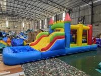 China Outdoor Backyard Lawn Party Game Wet Dry Inflatable Bounce House Combo Obstacle Course with Slide Pool Ball Pit for sale