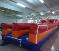 China Outdoor Inflatable Bungee Run Game for Two People Challenge Race Dual Lanes Interactive Inflatable Games for sale