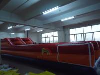 China Outdoor Inflatable Bungee Run Game for Two People Challenge Race Dual Lanes Interactive Inflatable Games for sale