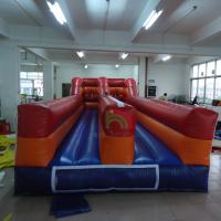 China Outdoor Inflatable Bungee Run Game for Two People Challenge Race Dual Lanes Interactive Inflatable Games for sale