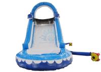 China Mini Inflatable Water Slide With Double And Quadruple Stitching Blue And White for sale