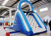China Mini Inflatable Water Slide With Double And Quadruple Stitching Blue And White for sale