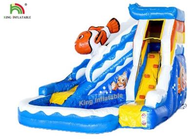 China Commercial PVC Tarapulin Blue Mini Inflatable Water Slide With 2 Years Warranty for sale