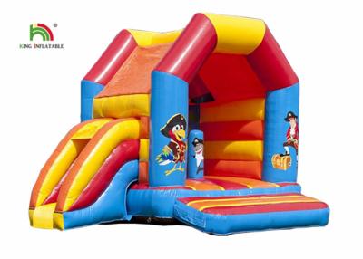 China Outdoor Pirate Cartoon Printing Inflatable Jumper Castle With Roof Quadruple Stitching for sale