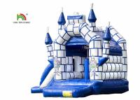 China Blue 0.55mm PVC Tarpaulin Kids Inflatable Jumping Castle With Slide for sale