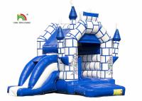 China Blue 0.55mm PVC Tarpaulin Kids Inflatable Jumping Castle With Slide for sale