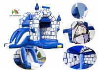 China Blue 0.55mm PVC Tarpaulin Kids Inflatable Jumping Castle With Slide for sale