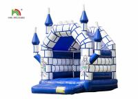 China Blue White Commercial Kids Air Jumping Inflatable Castle Toys With Roof for sale
