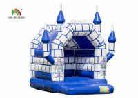 China Blue White Commercial Kids Air Jumping Inflatable Castle Toys With Roof for sale
