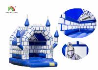 China Blue White Commercial Kids Air Jumping Inflatable Castle Toys With Roof for sale