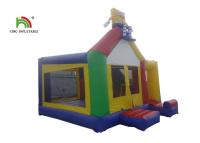 China 0.55mm PVC Yellow 20ft SpongeBob Inflatable Party Combo Jumping Castle For Kids for sale