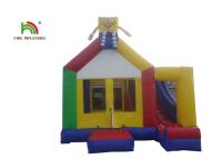 China 0.55mm PVC Yellow 20ft SpongeBob Inflatable Party Combo Jumping Castle For Kids for sale