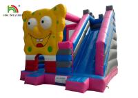 China Pink Spongebob House Inflatable Jumping Castle With Square Pants And Side for sale