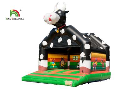 China Customized 6.6*5.0*5.7m Black Cows Inflatable Bouncy Castle With EN71 Digital Printing for sale