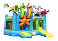 China Outdoor Marine World 5.4 x 5.0m Inflatable Jumping Castle With 3 Obstacles for sale